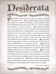 Desiderata – The Gilmer Mirror
